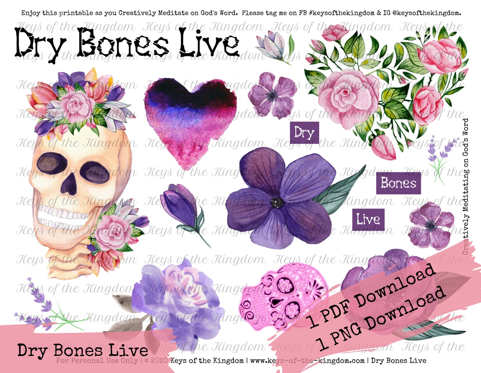 Bible Journaling Printable Dry Bones Live Dry Bones - Etsy