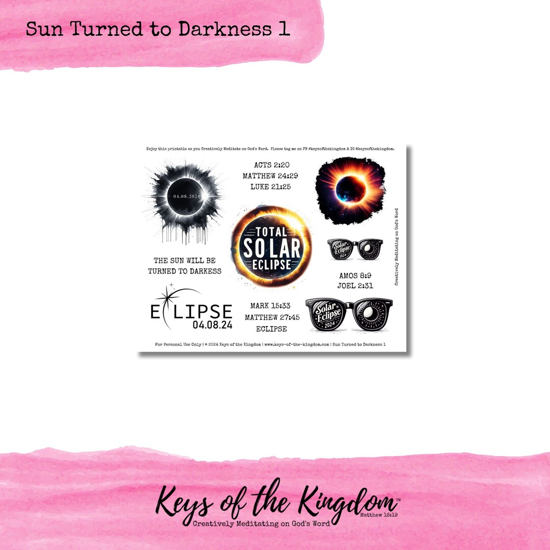 Bible Journaling Printable - Sun Turned to Darkness 1 - Easy to Print ...