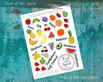 Bible Journaling Printable Retro Fruit of the Spirit Easy | Etsy