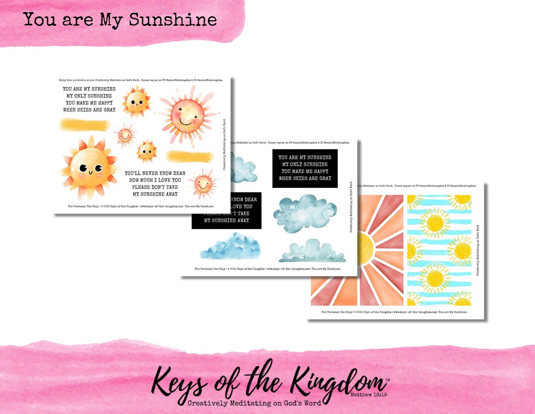 Bible Journaling Printable - You Are My Sunshine - Easy to Print ...