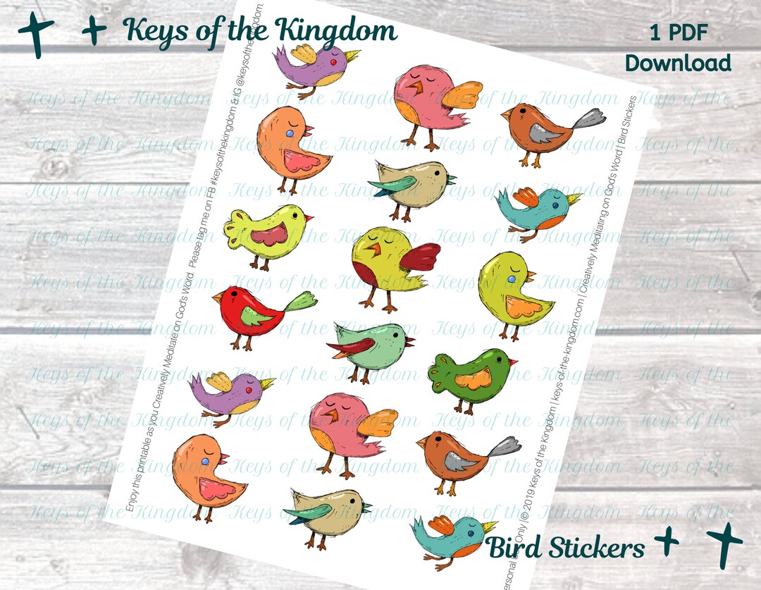 Bible Journaling Printable - Bird Stickers - Birds - Bird - Easy to ...