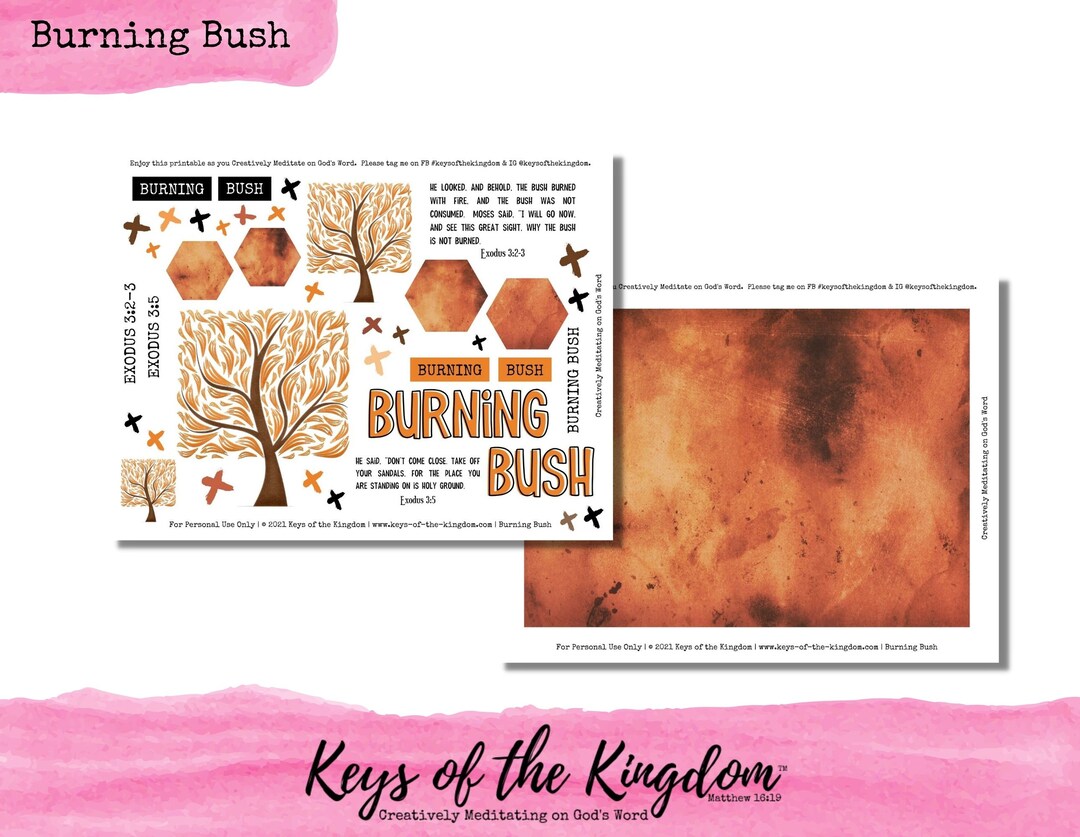 Bible Journaling Printable - Burning Bush - Journaling - Easy to Print ...