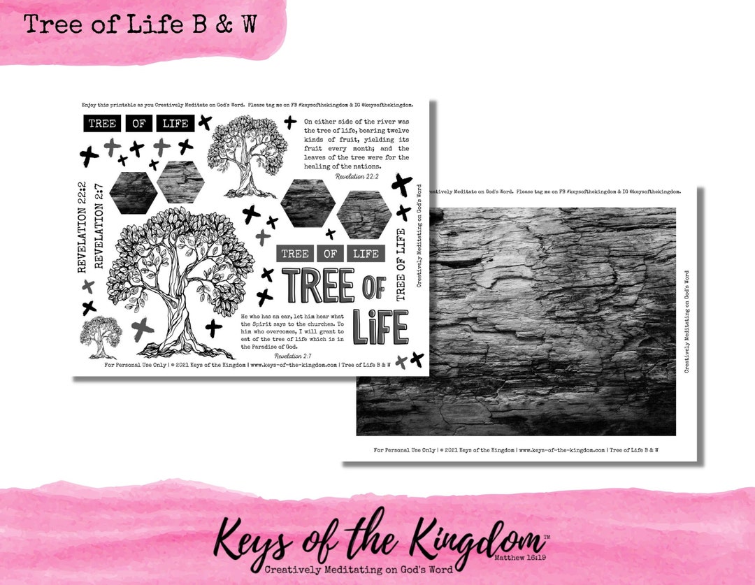 Bible Journaling Printable - Tree of Life B & W - Journaling - Easy to ...