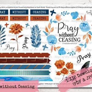 Bible Journaling Printable - Pray Without Ceasing - Prayer Printable ...