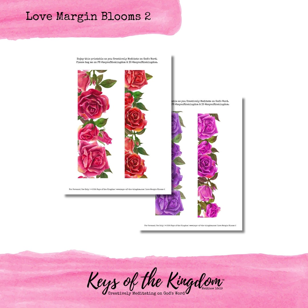 Bible Journaling Printable - Love Margin Blooms 2 - Easy to Print ...