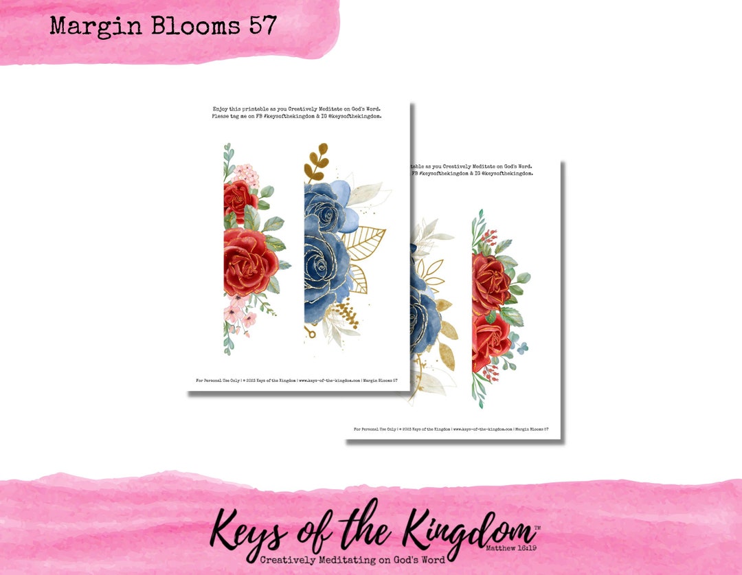 Bible Journaling Printable - Margin Blooms 57 - Easy to Print - Floral ...