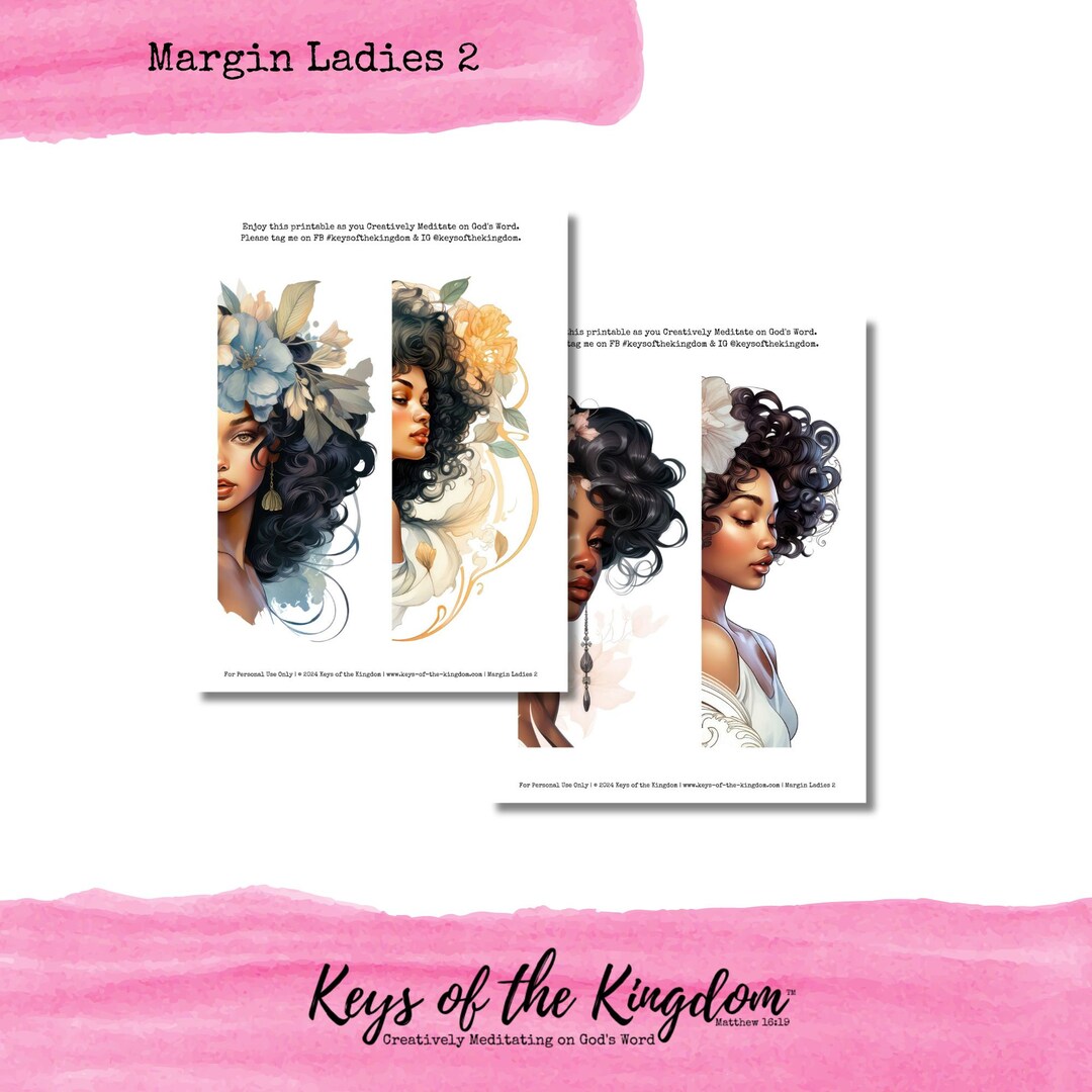 Bible Journaling Printable - Margin Ladies 2 - Easy to Print - Woman ...