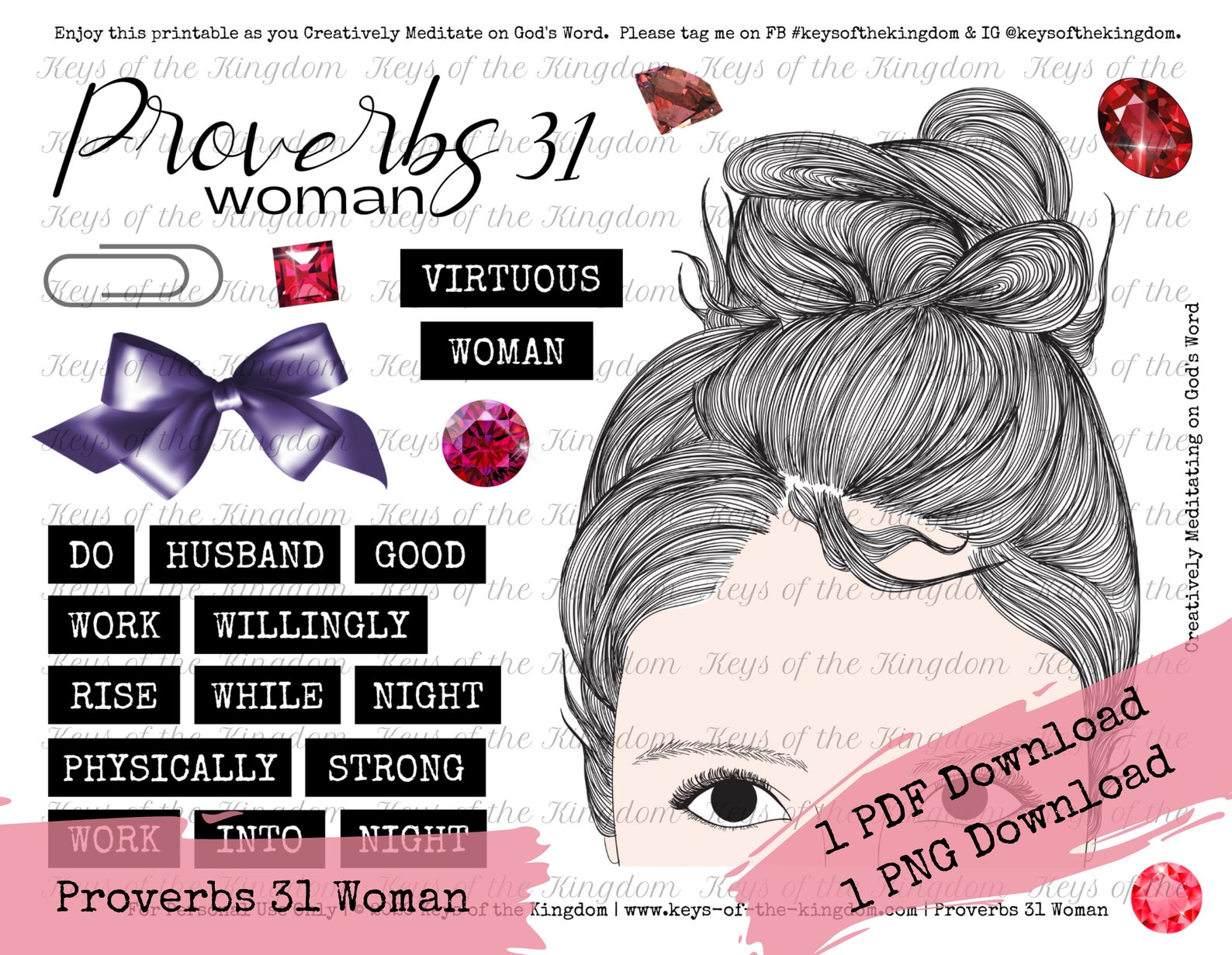 Bible Journaling Printable Proverbs 31 Woman Proverbs 31 Virtuous Woman ...