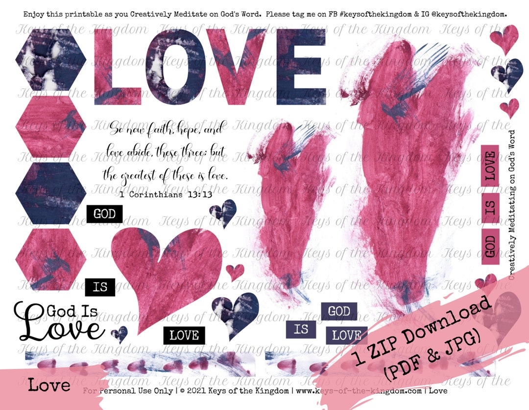 Bible Journaling Printable Love Heart Printable - Etsy