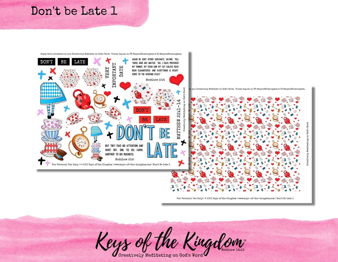 Alice in Wonderland Bible Journaling Printable, Matthew 22 (PDF & JPG ...