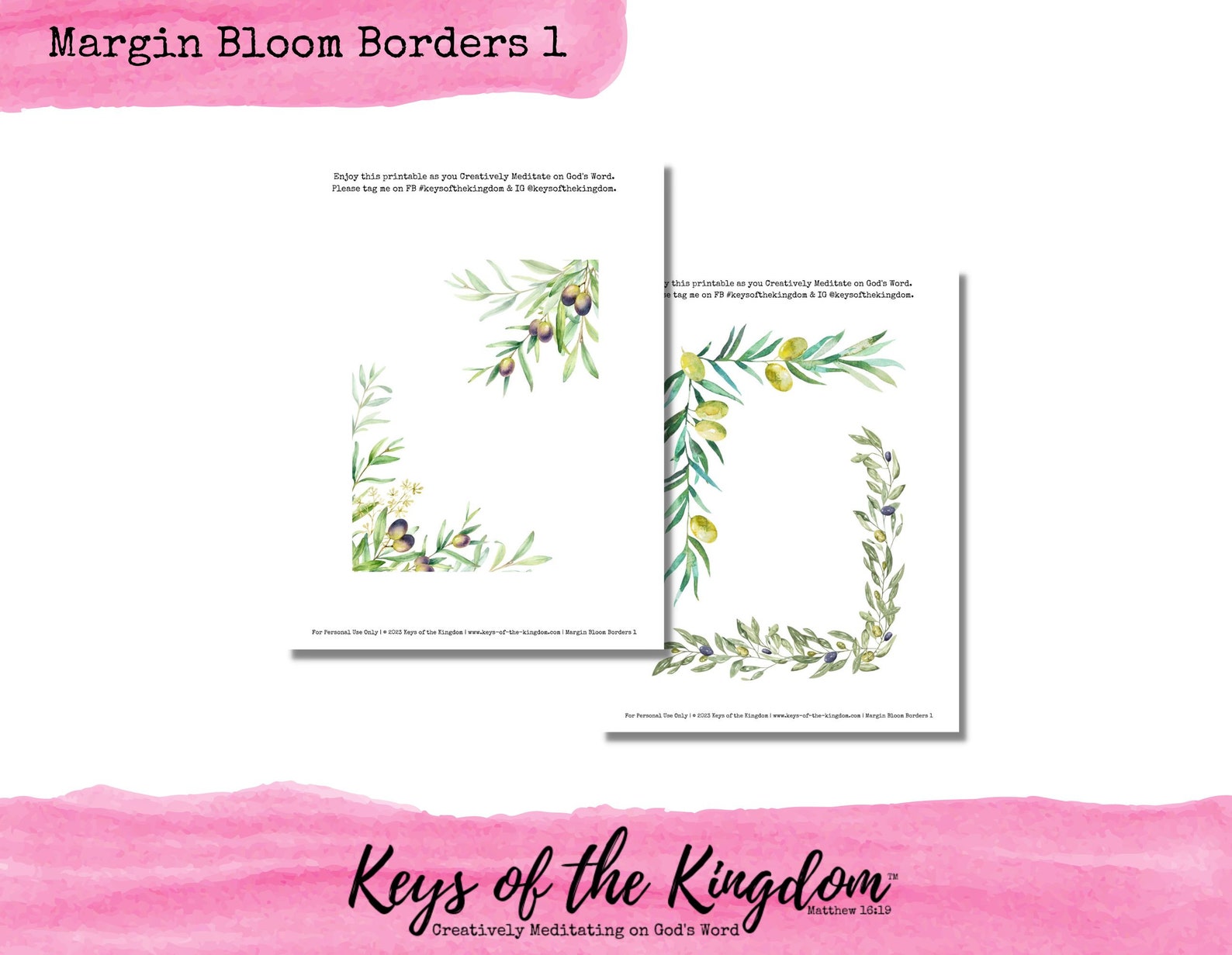 Bible Journaling Printable - Margin Blooms Borders 1 - Easy to Print ...