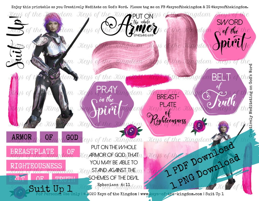 Journaling Printable - Warrior Printable - Planner Stickers - Woman ...