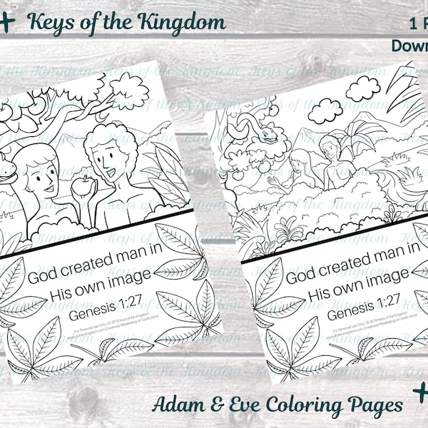 Garden of Eden Coloring Pages - Etsy