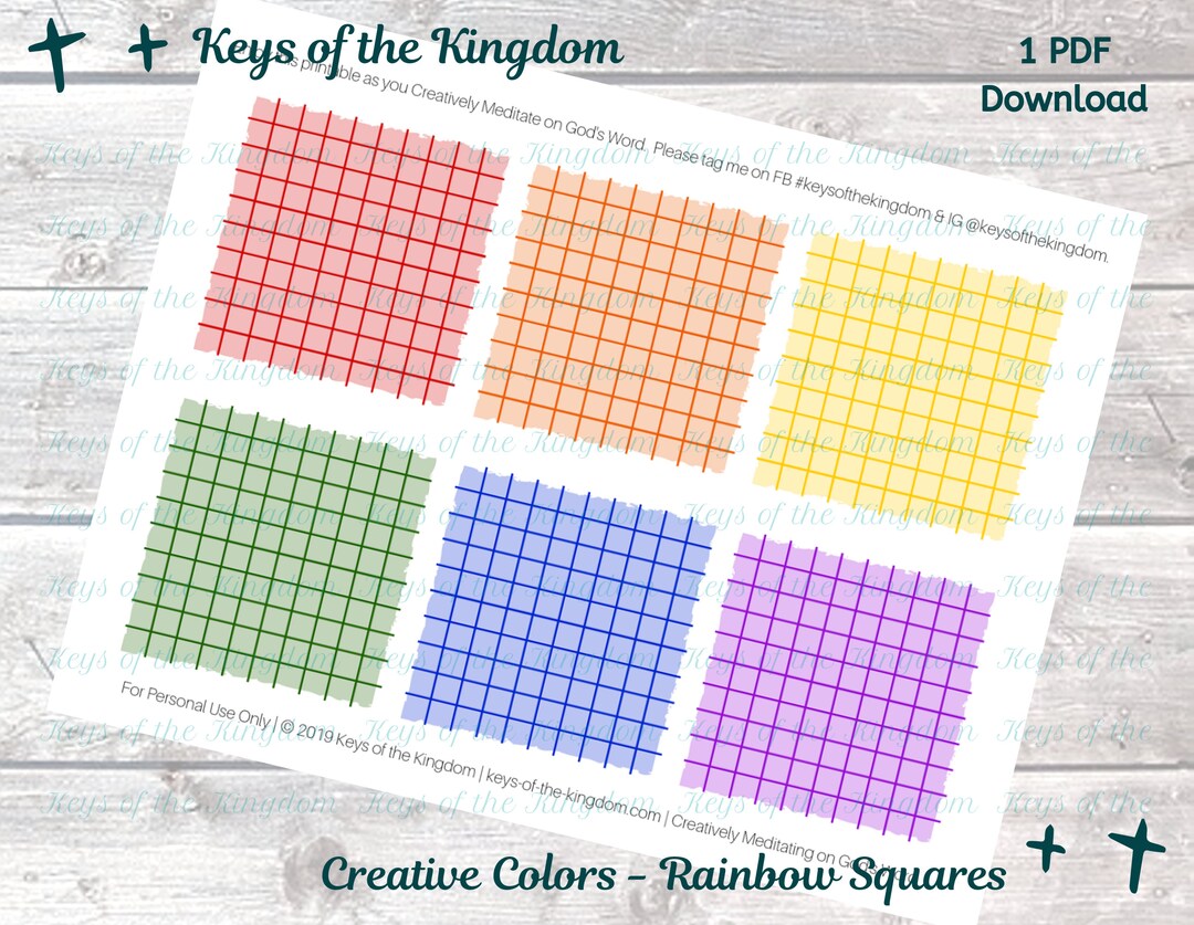 Bible Journaling Printable - Creative Colors - Rainbow Squares - Easy ...