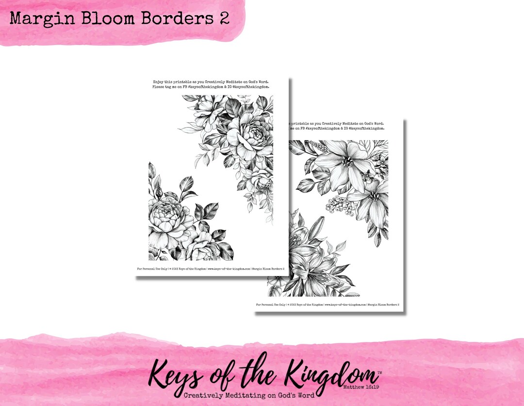 Bible Journaling Printable - Margin Bloom Borders 2 - Easy to Print ...