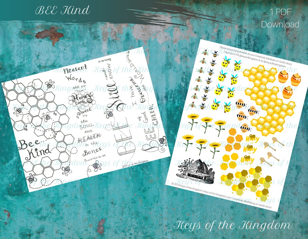 BEE Kind Printable Bible Journaling Printable Traceable - Etsy