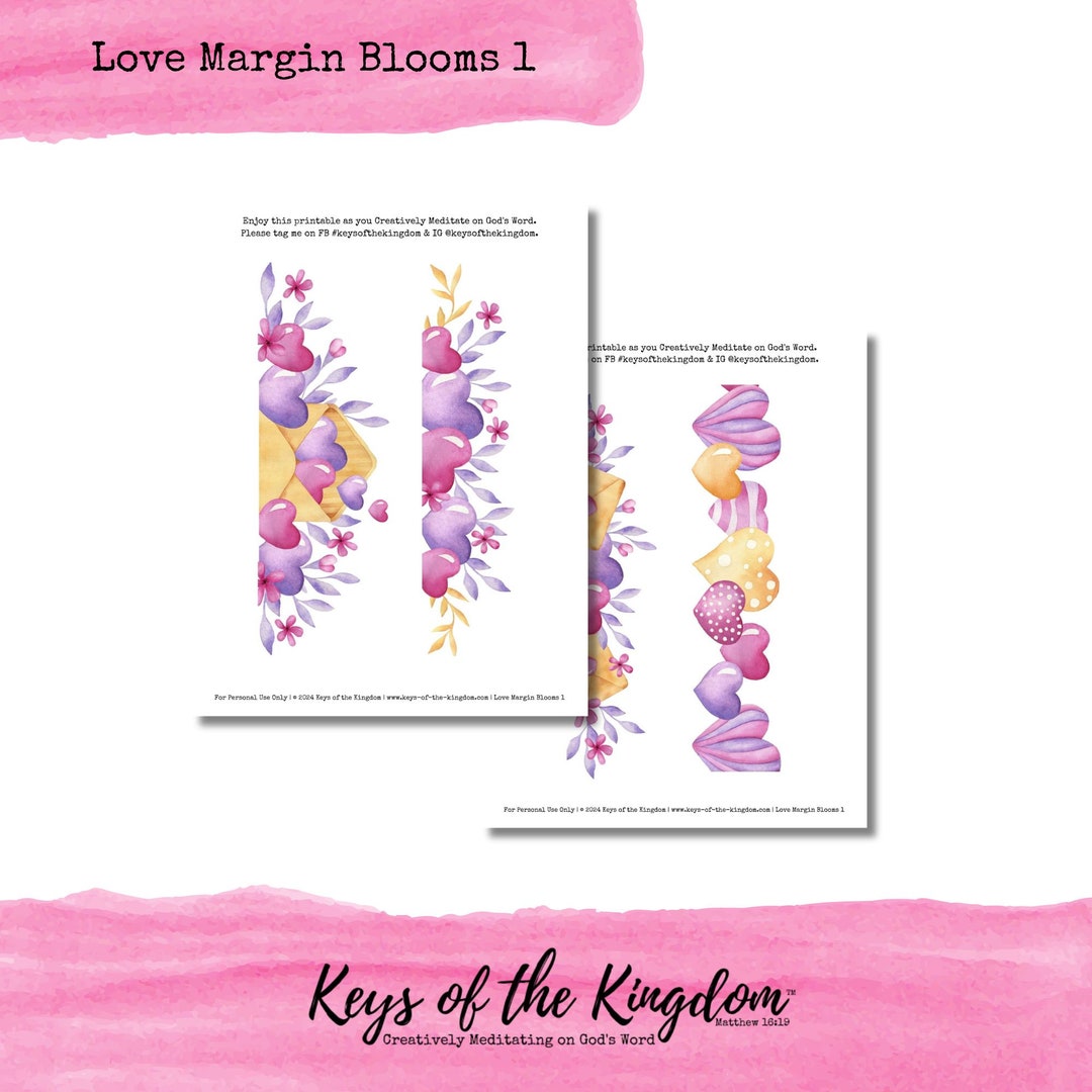 Bible Journaling Printable - Love Margin Blooms 1 - Easy to Print ...