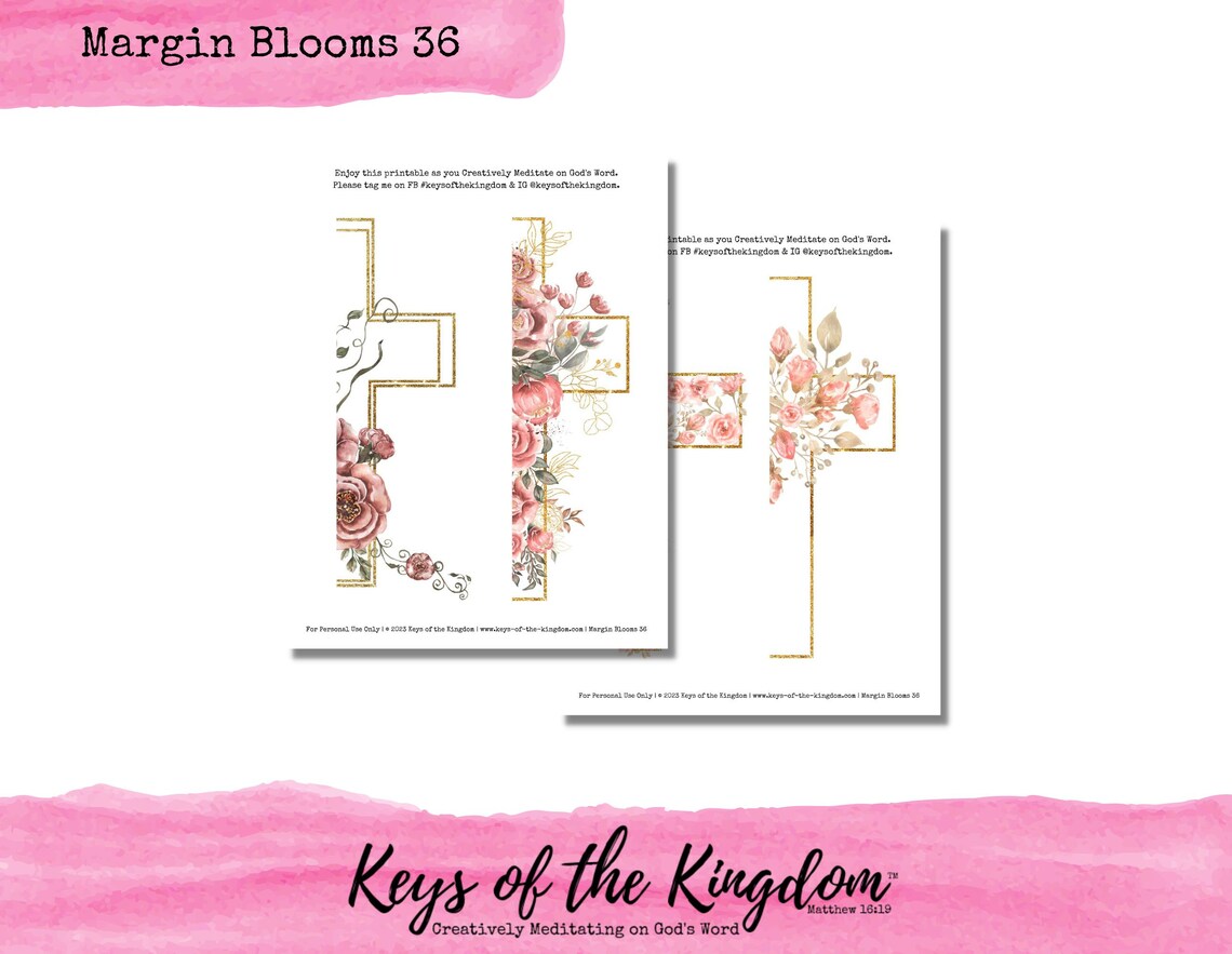 Floral Margin Blooms Printable – Bible Journaling (PDF & JPG Download ...