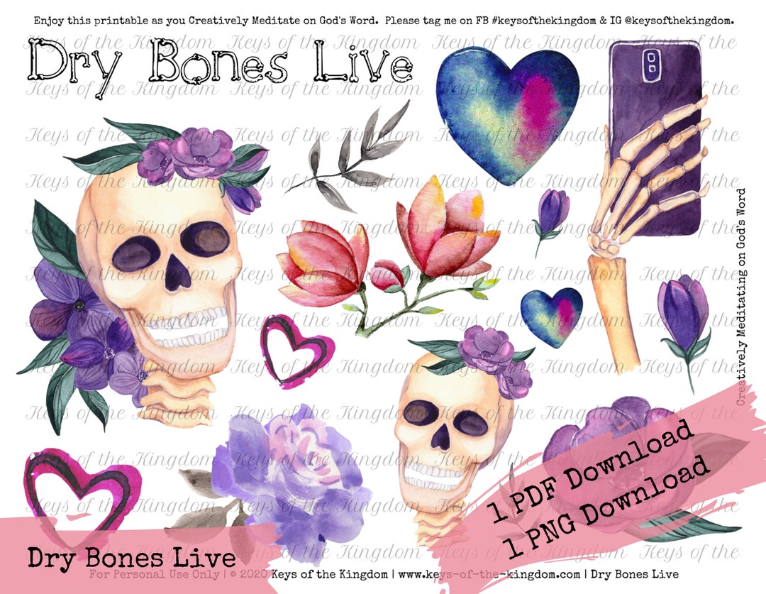 Bible Journaling Printable Dry Bones Live Dry Bones - Etsy
