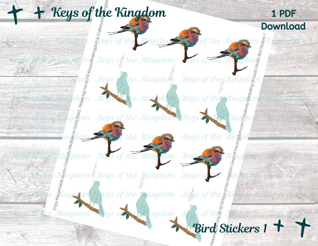Bible Journaling Printable - Bird Stickers 1 - Birds - Pretty Birds ...