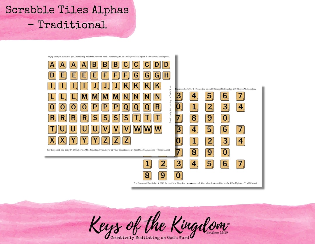 Bible Journaling Printable - Scrabble Tile Alphas - Traditional - Easy ...