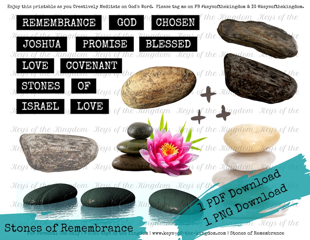 Bible Journaling Printable - Stones of Remembrance - Remember - Stones ...