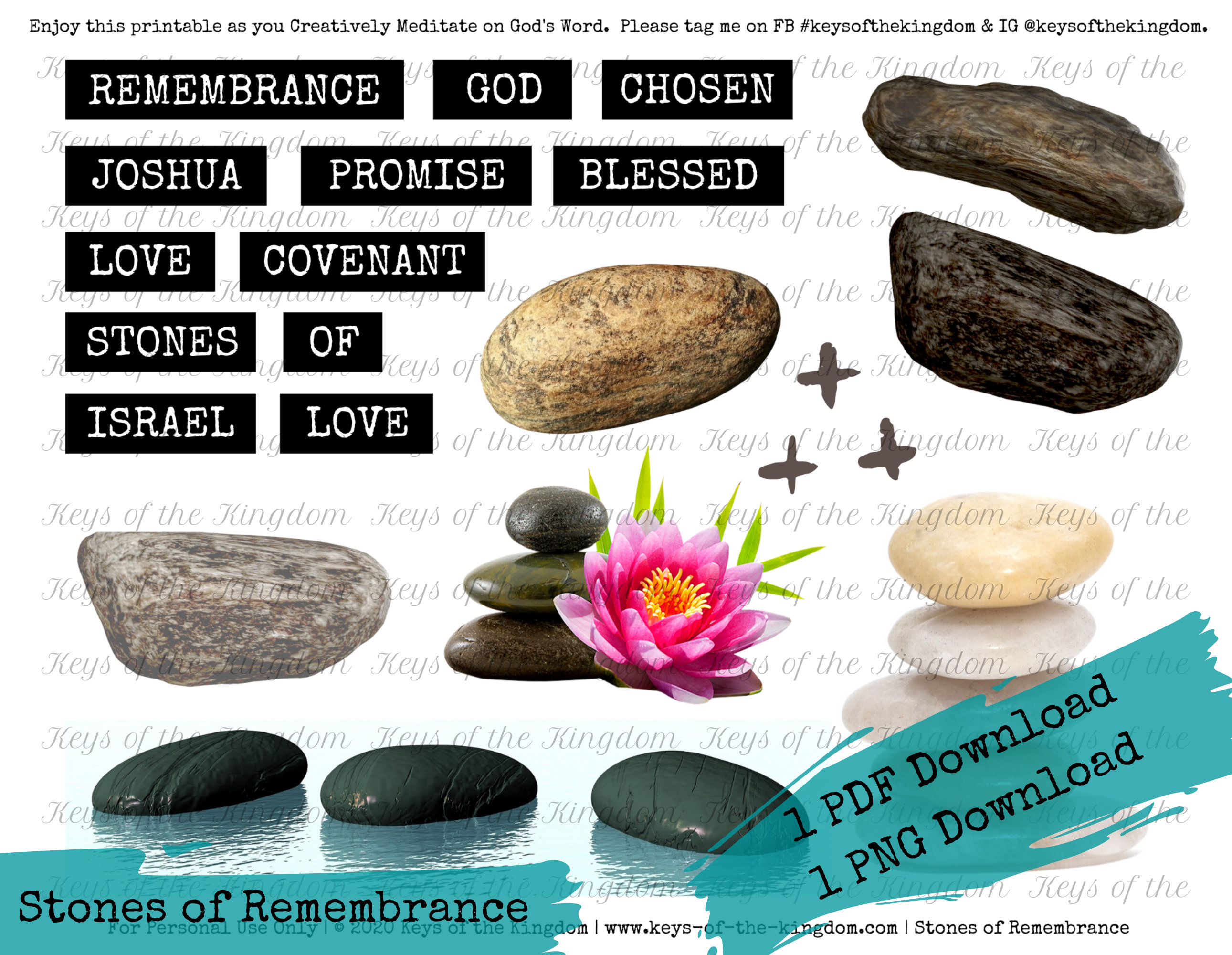 Bible Journaling Printable - Stones of Remembrance - Remember - Stones ...