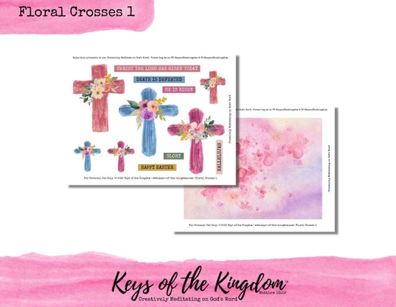 Bible Journaling Printable Floral Crosses 1 Easter | Etsy