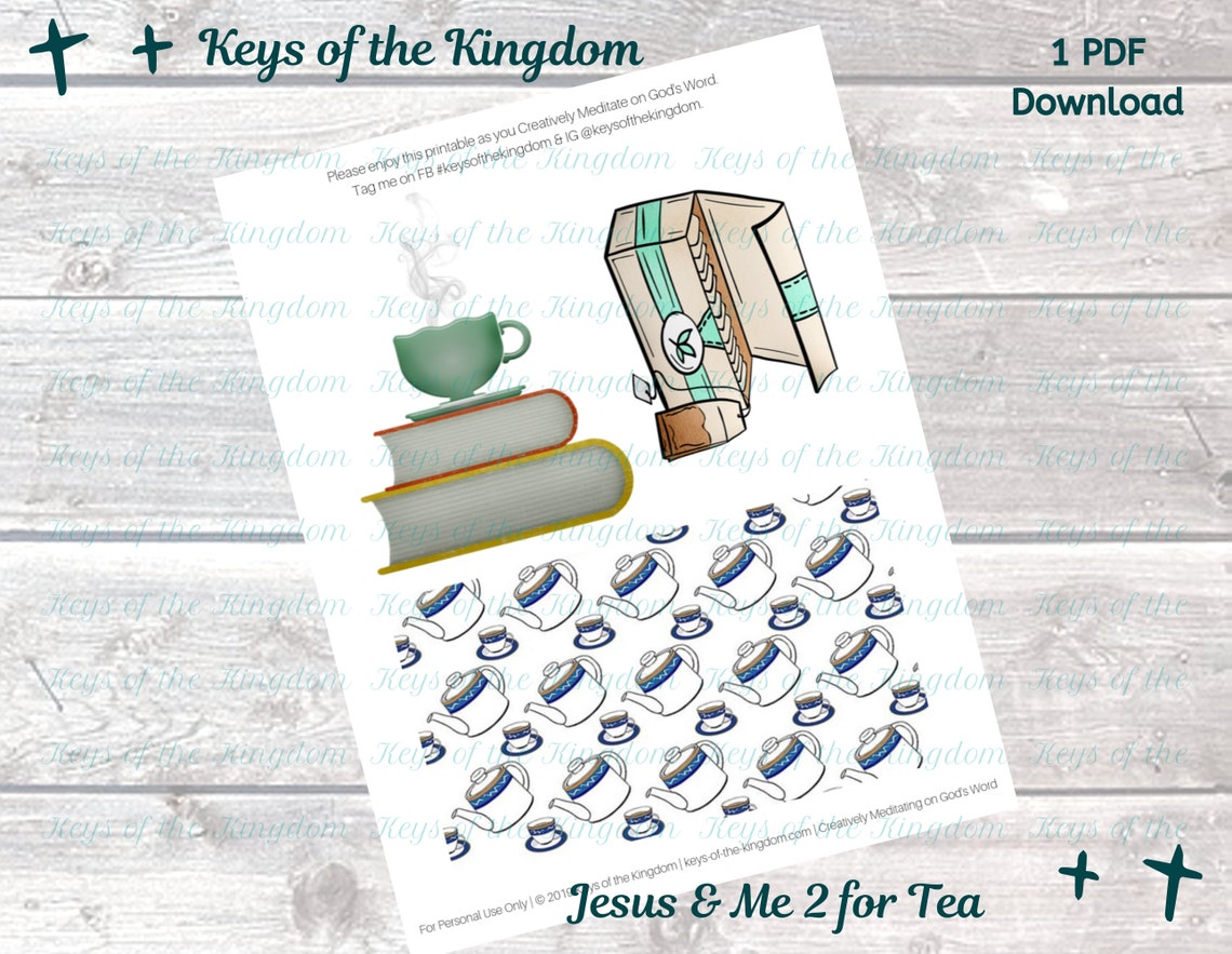 Bible Journaling Printable Jesus & Me 2 for Tea Easy to - Etsy