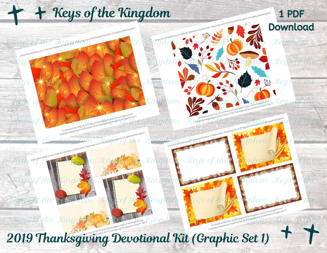 Bible Journaling - 2019 Thanksgiving Devotional Kit (graphic Set 1 ...