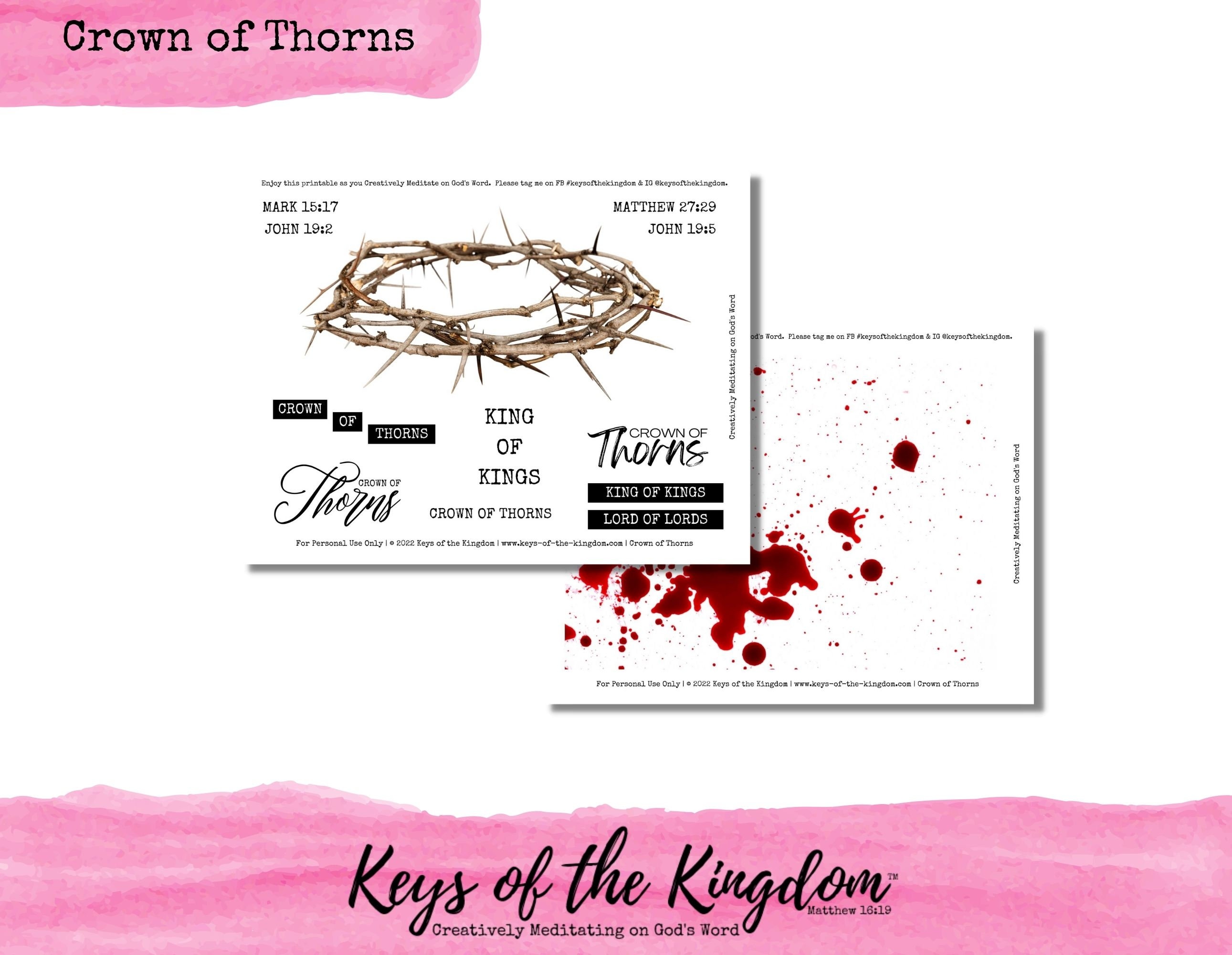 Bible Journaling Printable Crown of Thorns Easter Printable ...