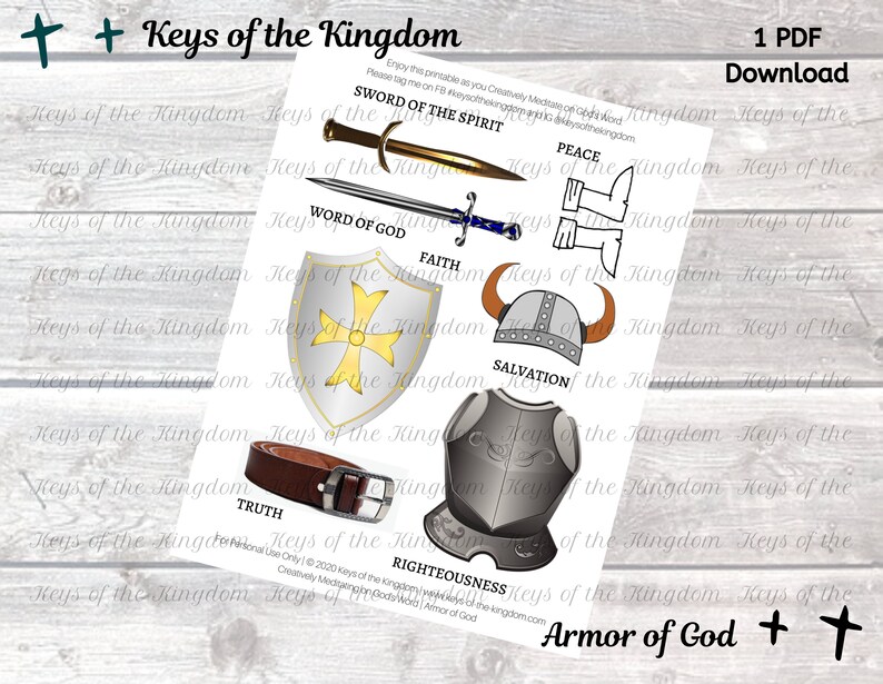 Bible Journaling Printable - Armor of God - Armor of God Printable ...