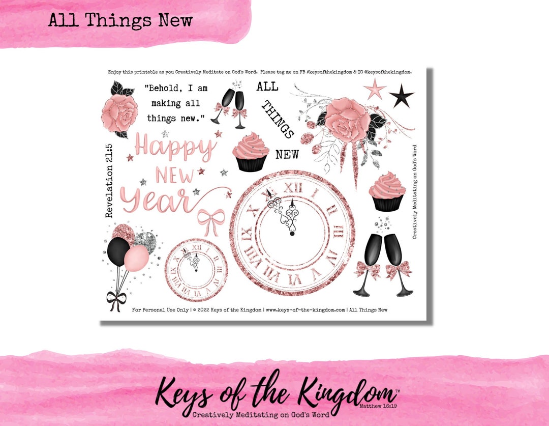 Bible Journaling Printable - All Things New - New Years Printable ...