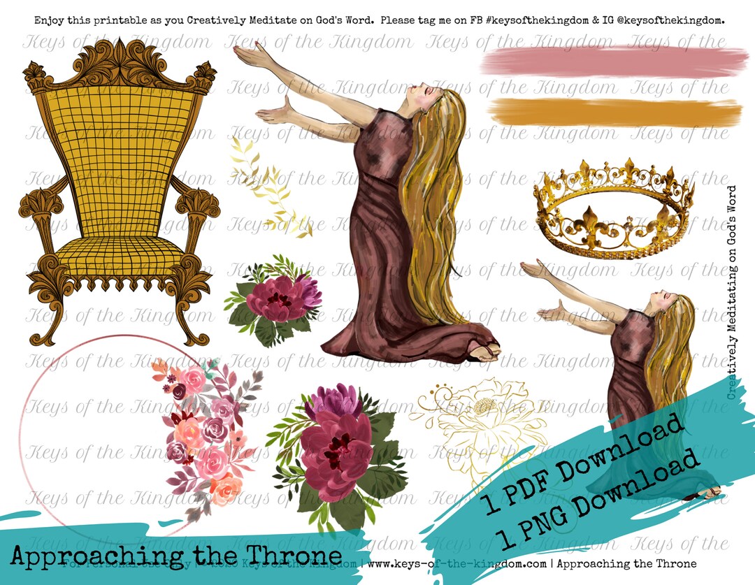 Bible Journaling Printable - Approaching the Throne - Throne - Prayer ...