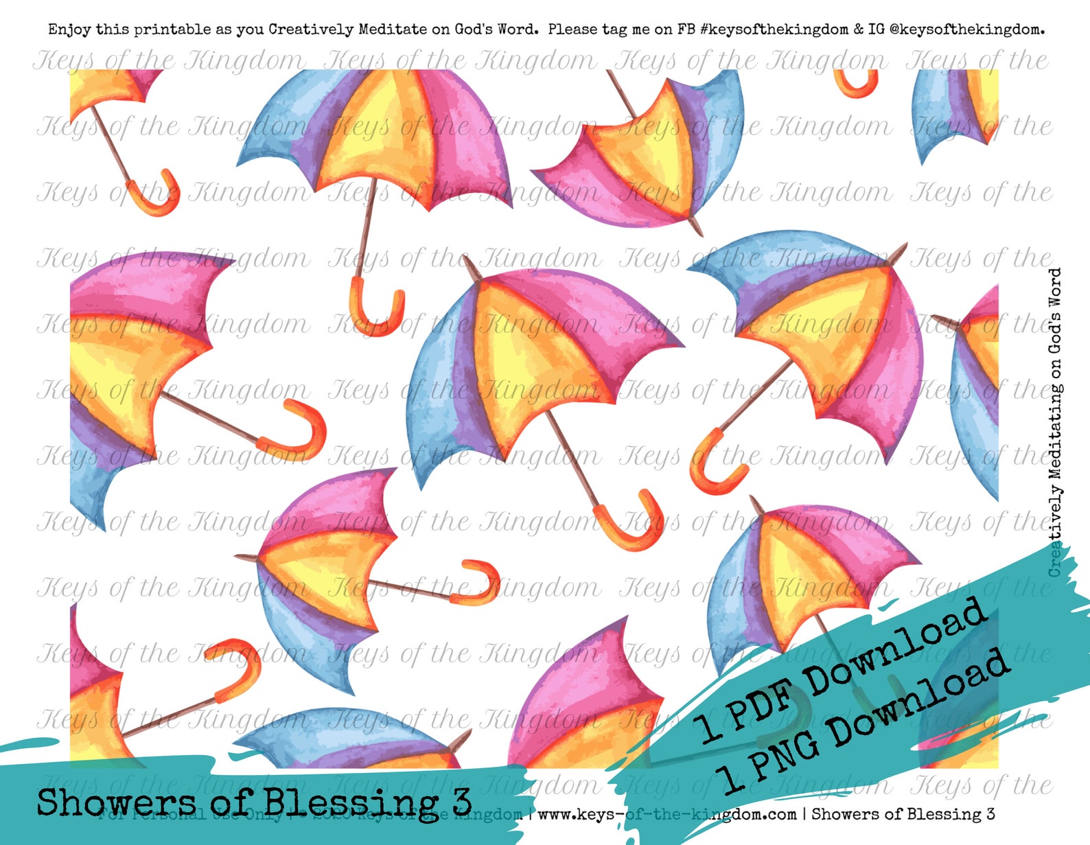 Bible Journaling Printable Showers of Blessing 3 Showers - Etsy