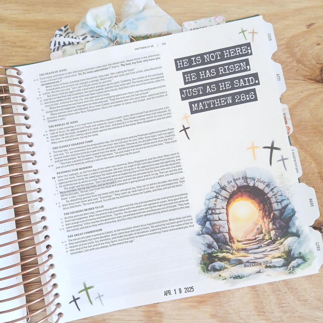 Easter Resurrection Bible Journaling Printable - Empty Tomb (PDF & JPG ...