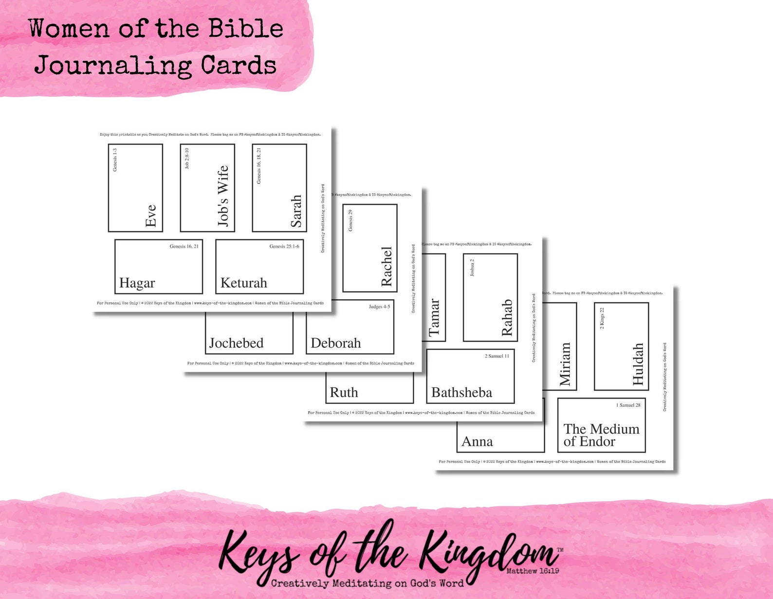 Bible Journaling Printable - Women of the Bible Journaling Cards - Easy ...
