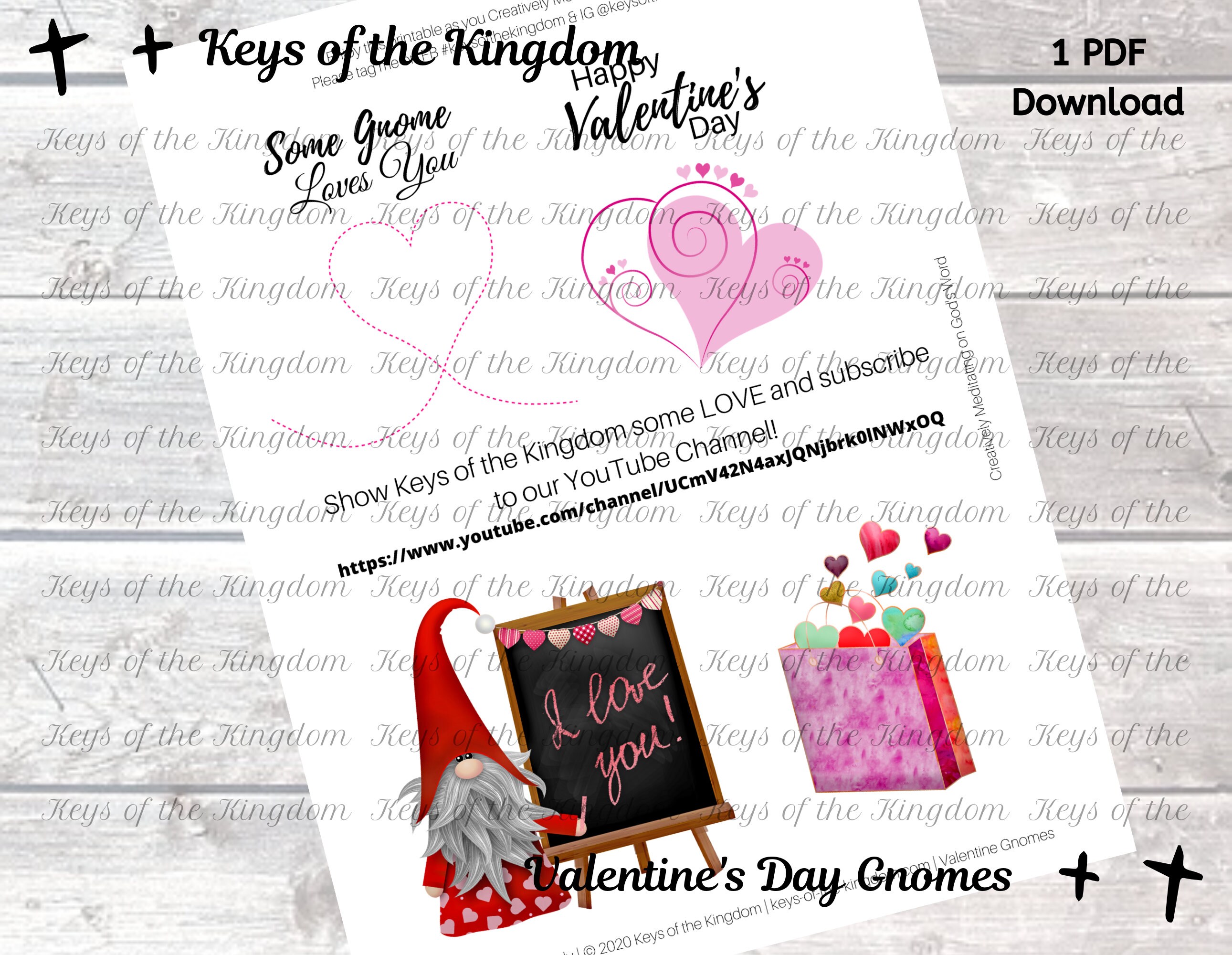 Bible Journaling Printable Valentine's Day Gnomes | Etsy