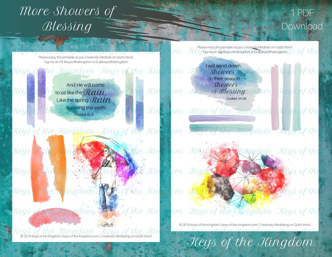 Bible Journaling Printable - More Showers of Blessing - Easy to Print ...