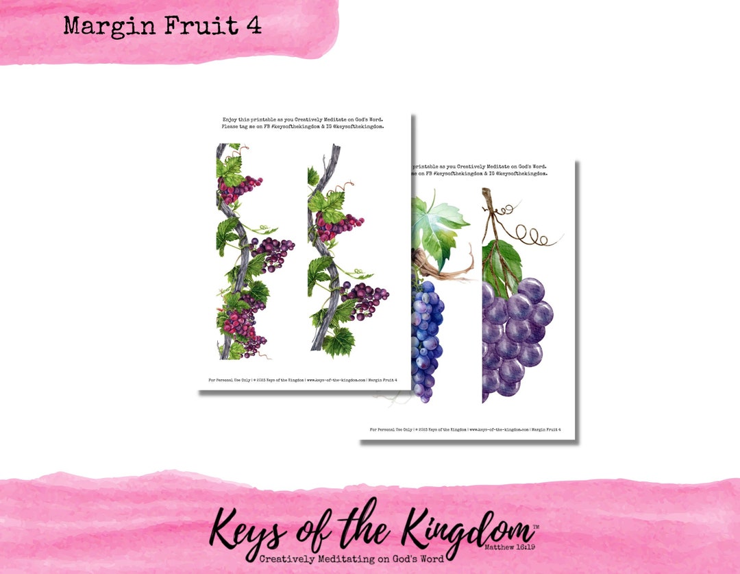Bible Journaling Printable - Margin Fruit 4 - Easy to Print - Fruit ...