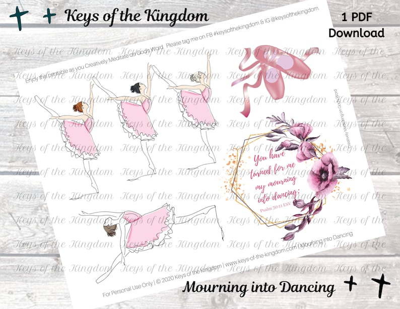 Bible Journaling Printable - Mourning Into Dancing - Sorrow Into Joy ...
