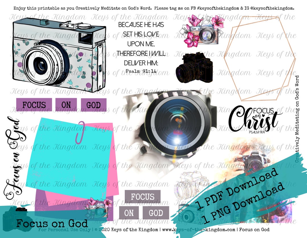Bible Journaling Printable - Focus on God - Focus - Psalm 91 - Easy to ...
