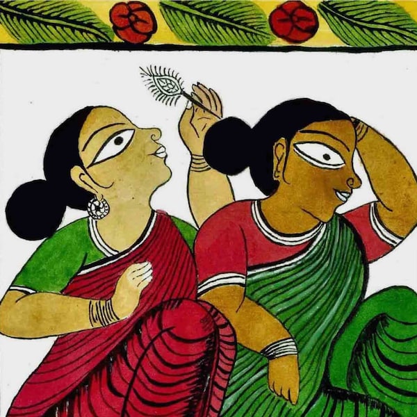 KHOBAR. Painting for Newlywed. A Madhubani-style Painting. Hand Painted ...