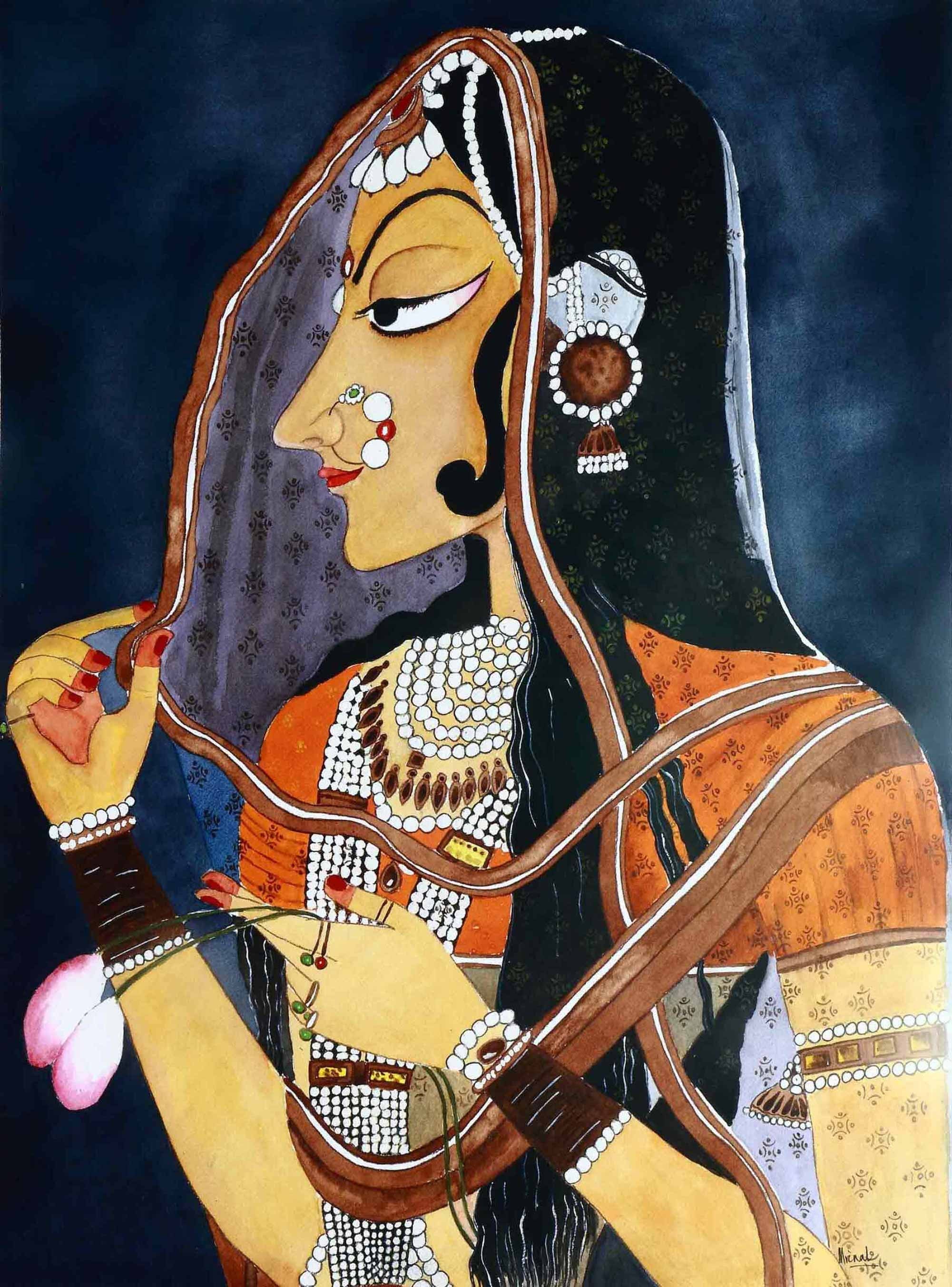 Bani Thani. A Rajasthani Style Painting. Hand-painted and Print Version ...