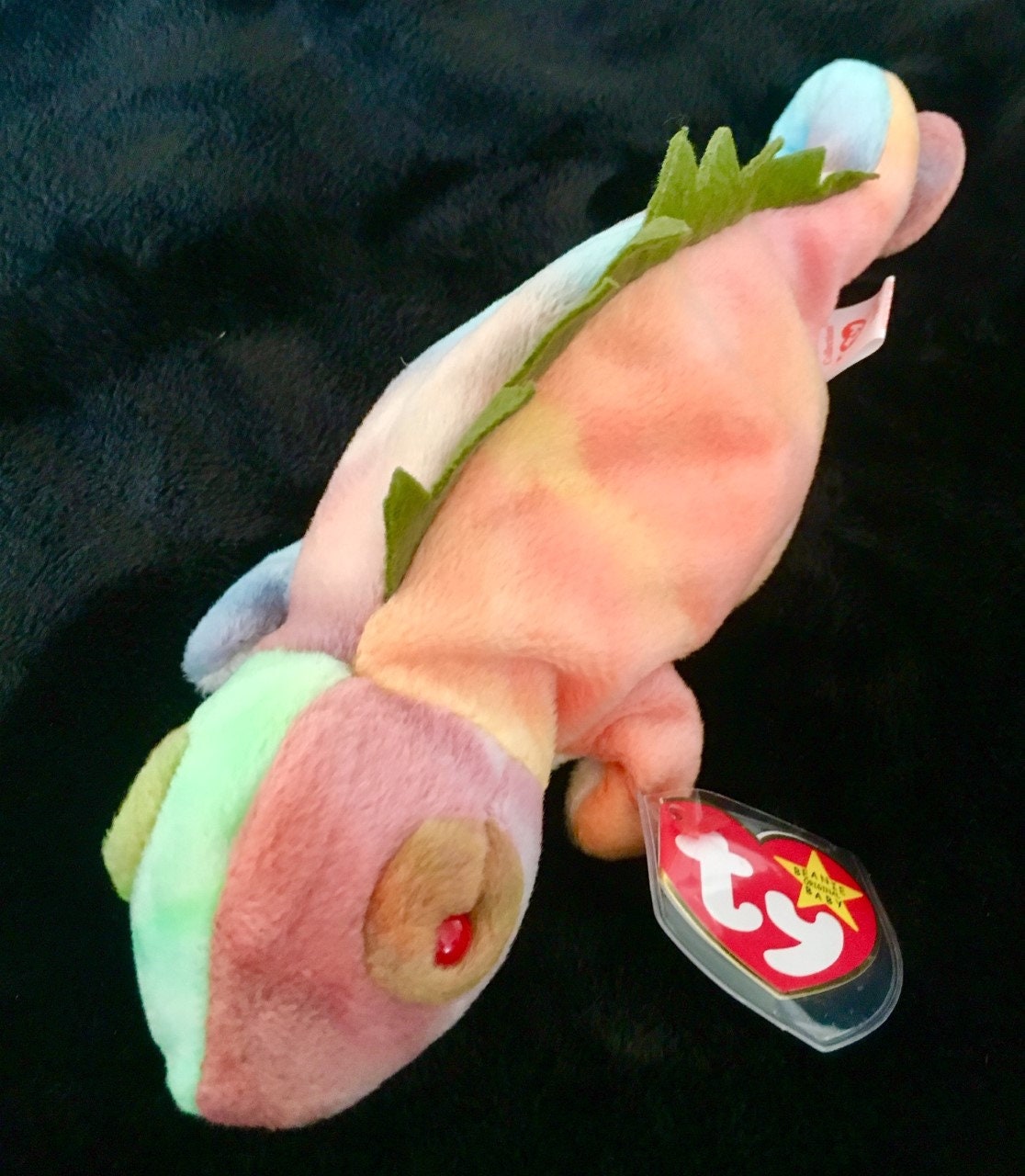 Iggy 1997 TY Beanie With Rainbow Fabric Rare & Retired Mint - Etsy