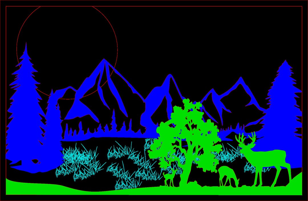 Laser Cut File of Multi Layered Deer Scene - Etsy