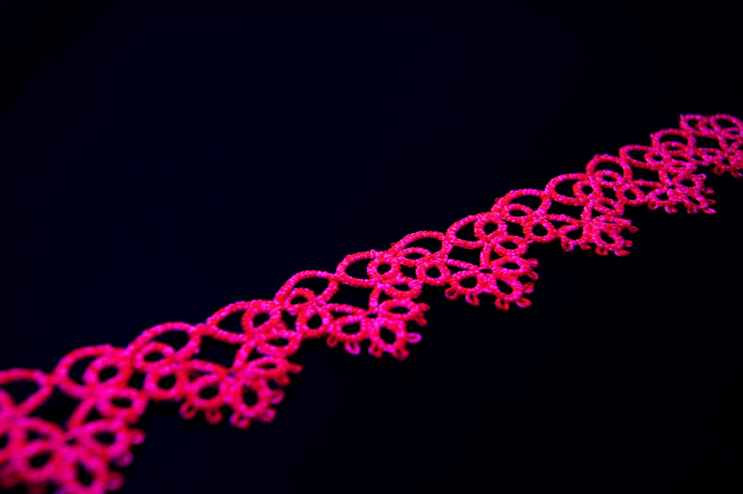 Retrowave NEON Pink Choker Necklace, Kandi Choker, Wide Choker Lace, Uv ...