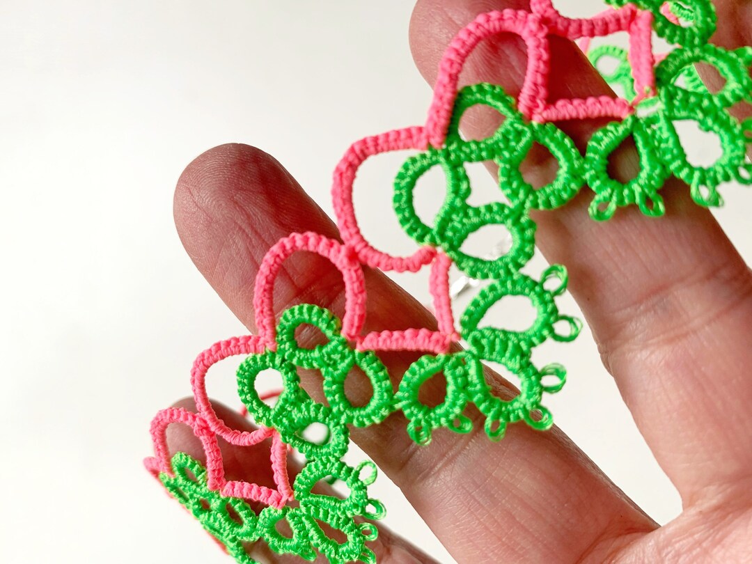 NEON Pink & Green Techno Necklace: Handmade UV Blacklight Reactive ...