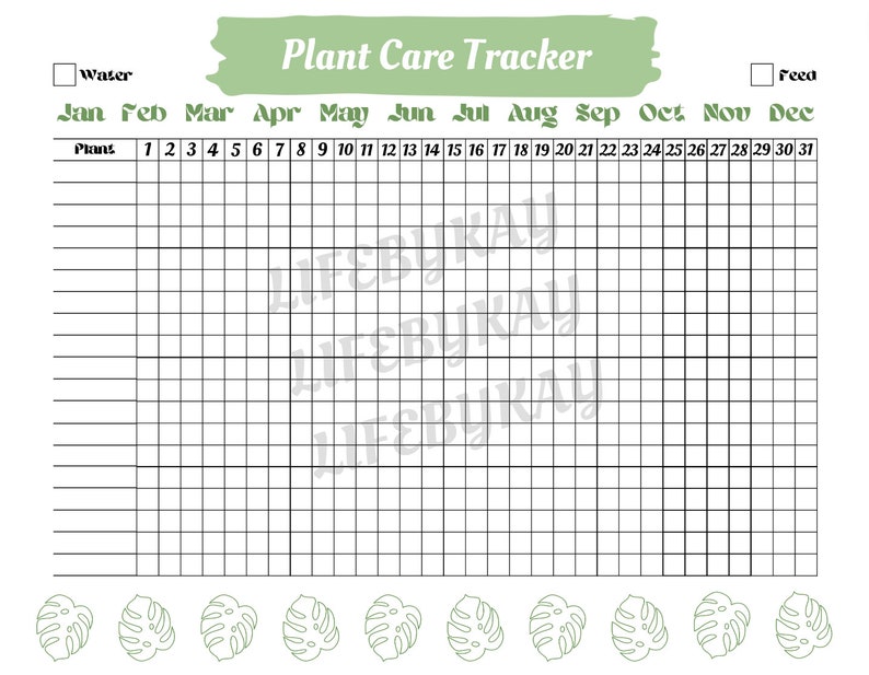 Plant Care Tracker Digital Download Houseplant Watering Schedule Plant ...