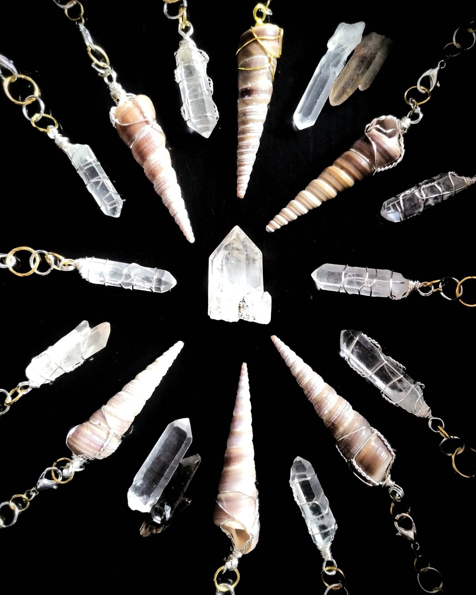 Mystery handmade pendulum. crystal pendulum. shell pendulum | Etsy